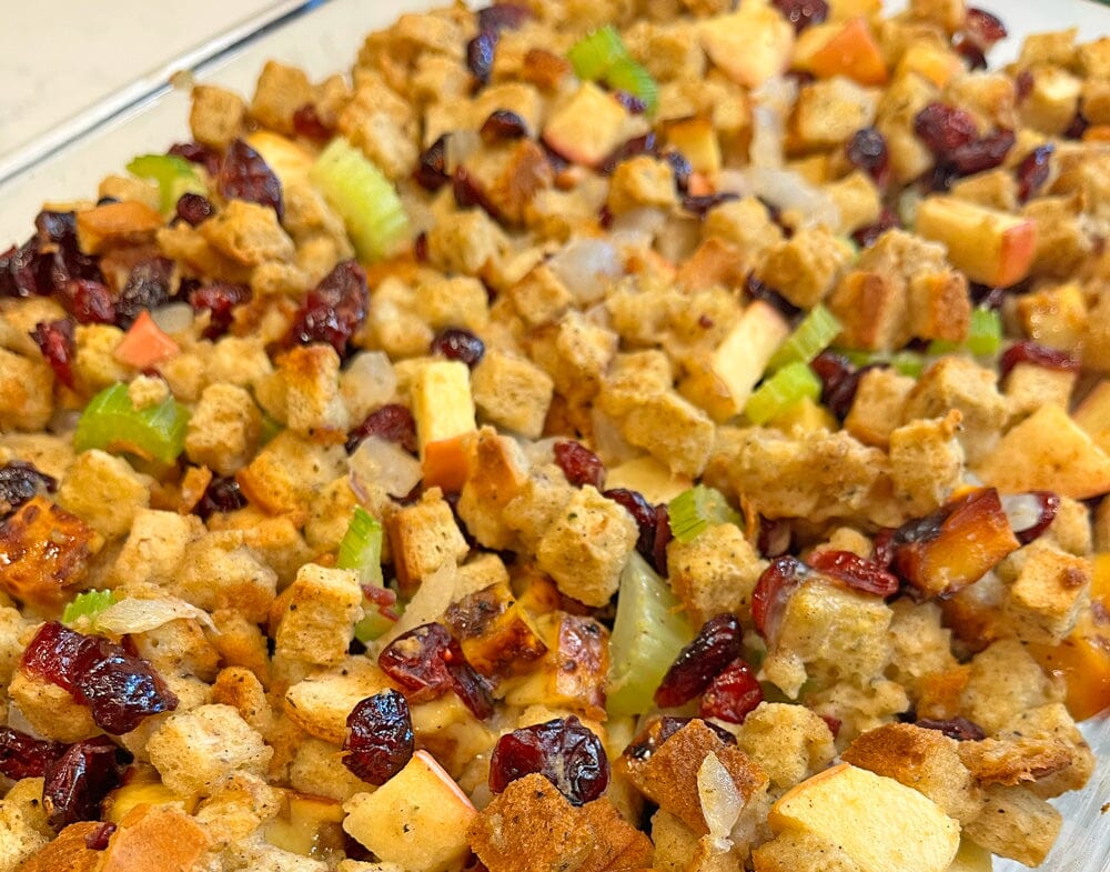 Apple & Cranberry Baked Cheese Stuffing | The Big Moo Cheese